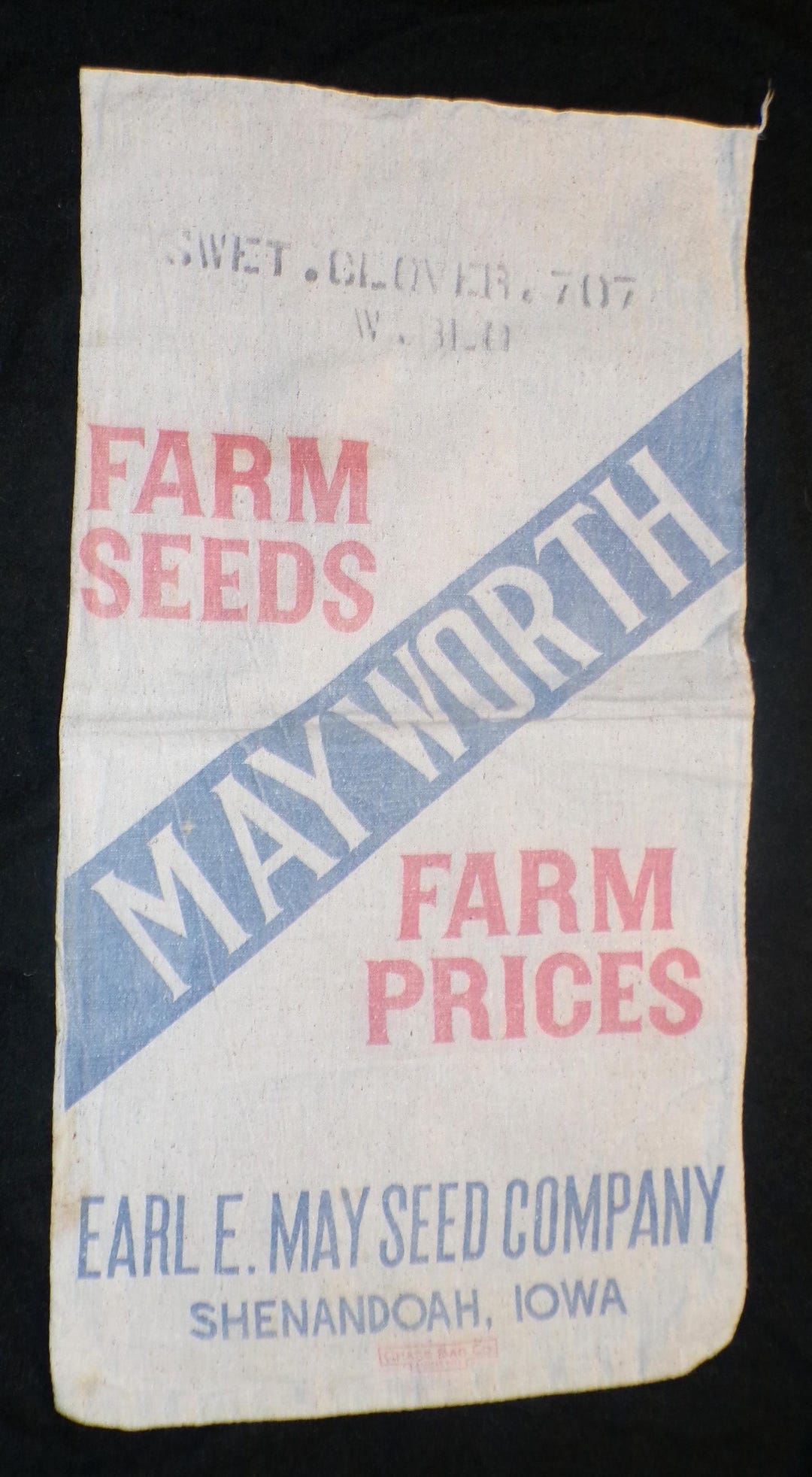 Seed Sack, Mayworth, Earl E. May Seed Co. - Etsy