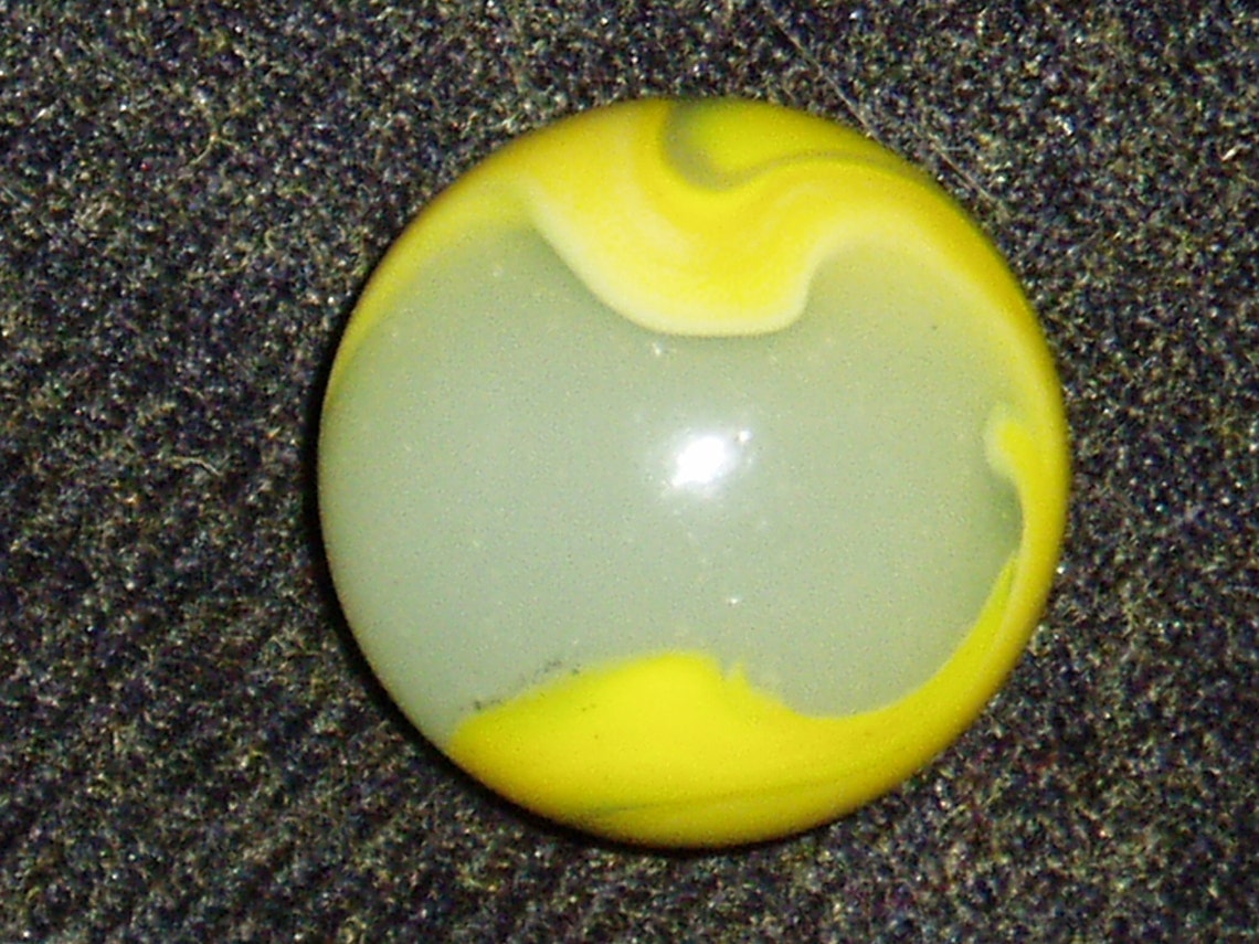 Vintage Glass Marble Akro Agate Ace Yellow Large 1 - Etsy