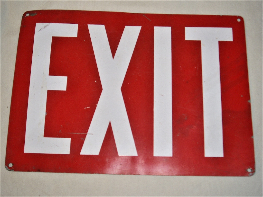 Vintage Exit Sign Metal - Etsy