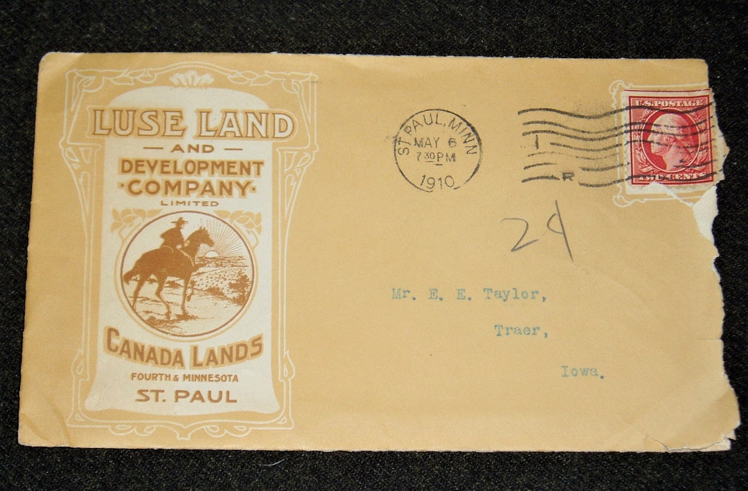 Illustrated Advertising Cover, Luse Land, St. Paul MN, Additional Items ...
