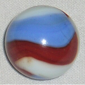 Akro Agate Shooter Marble, Patriot 27/32", Mint Minus, Free USA ...