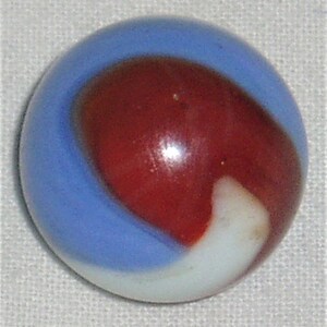 Akro Agate Shooter Marble, Patriot 27/32", Mint Minus, Free USA ...