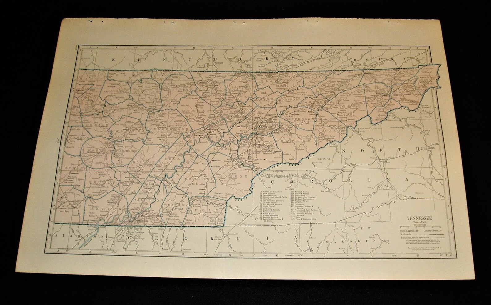 Map Page Tennessee 1932 Large 13.5 by 19.75 2 - Etsy