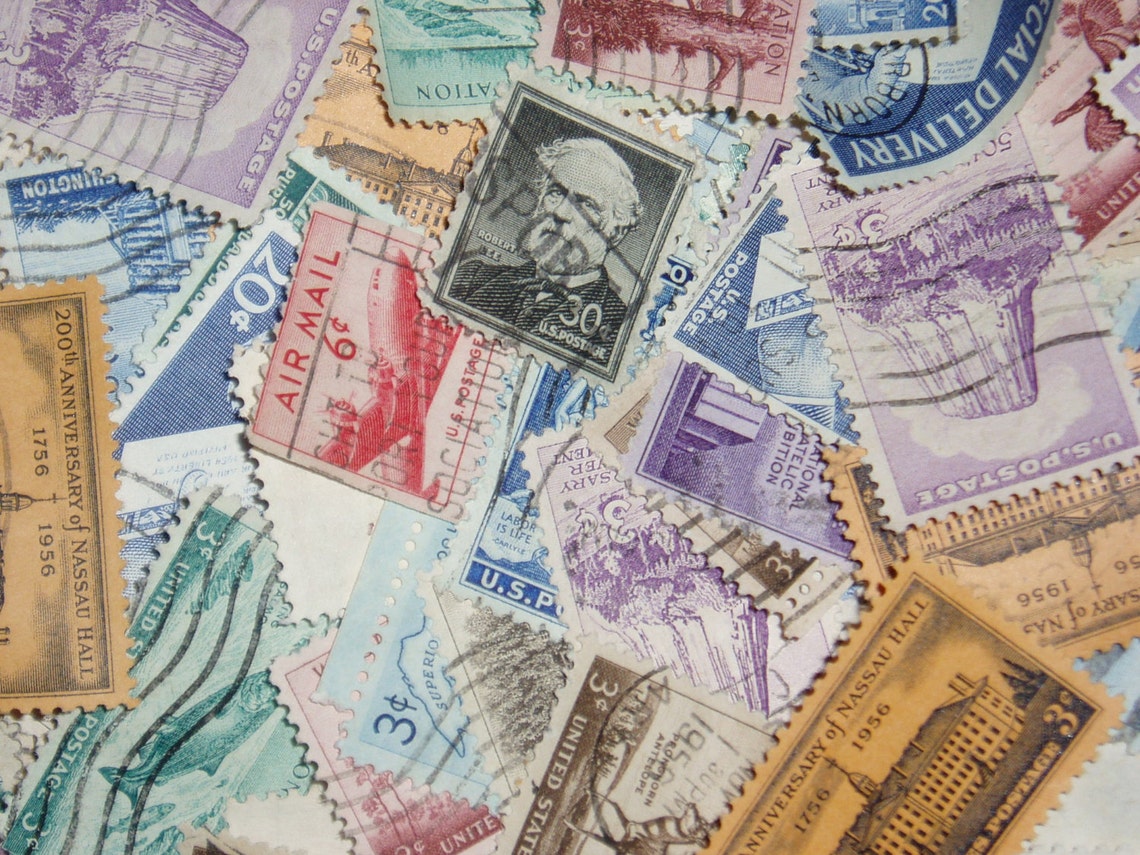 USA Postage Stamp Mixture 100 Stamps 1940's-1950's | Etsy
