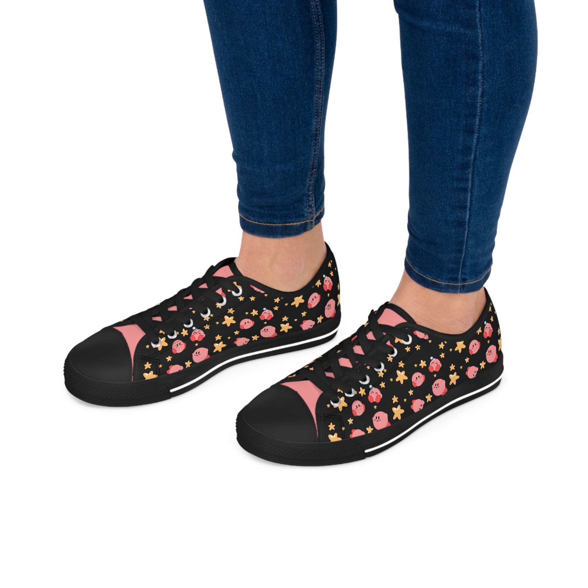 Kirby Fan Art Pattern - Gaming - Shoes - Women's Low Top Sneakers sold ...