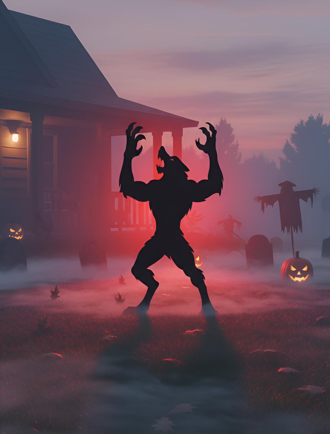 Werewolf Wolf Witches Halloween Template Printable Trace and Cut ...