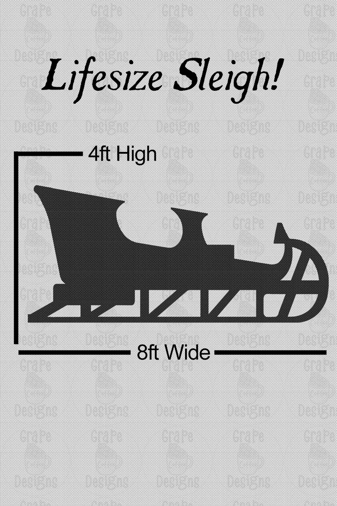 Life-size 4ft X 8ft Santa Sleigh or Elf Sleigh Design Template ...