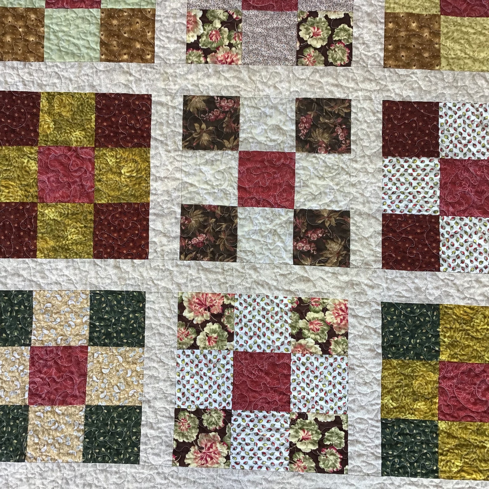 Autumn Nine Patch Lap Quilt - Etsy