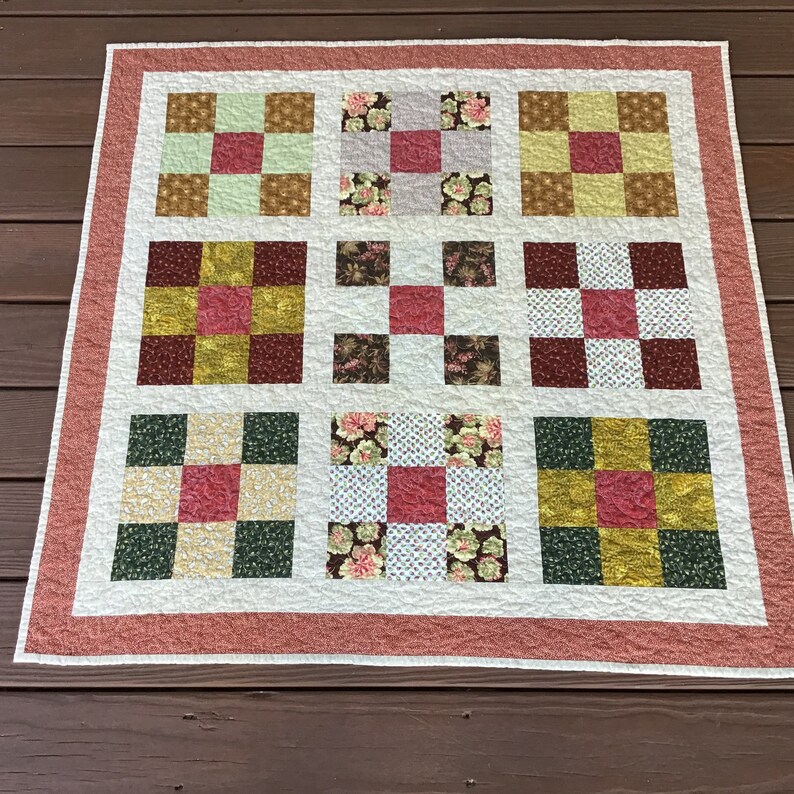 Autumn Nine Patch Lap Quilt - Etsy