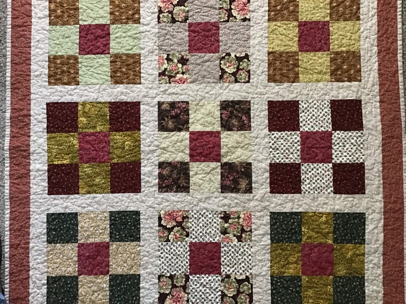 Autumn Nine Patch Lap Quilt - Etsy