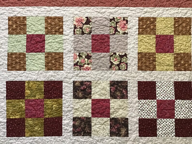 Autumn Nine Patch Lap Quilt - Etsy