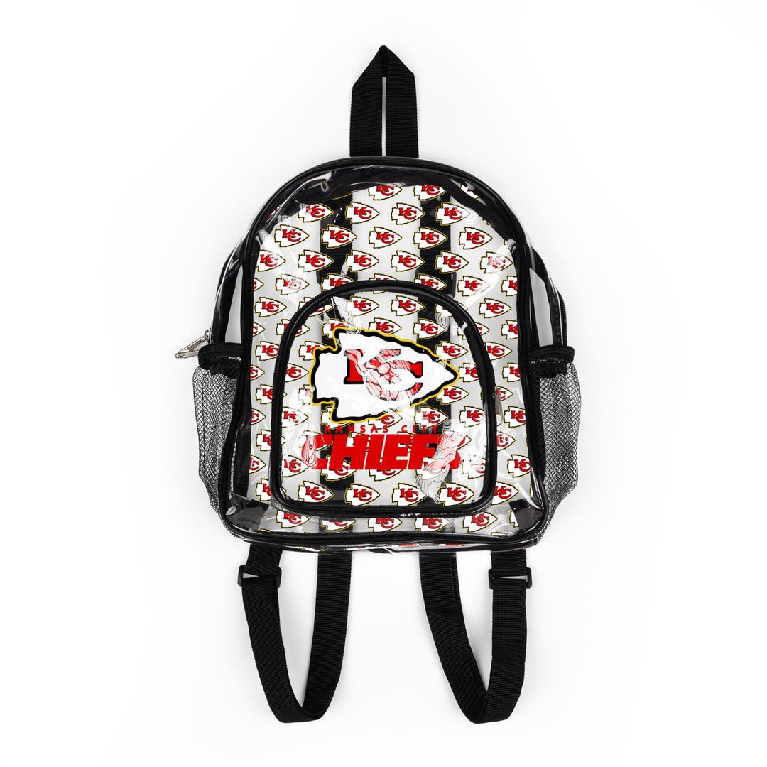 Clear Stadium Backpack With Chiefs Design: Water-resistant Game Day Bag ...