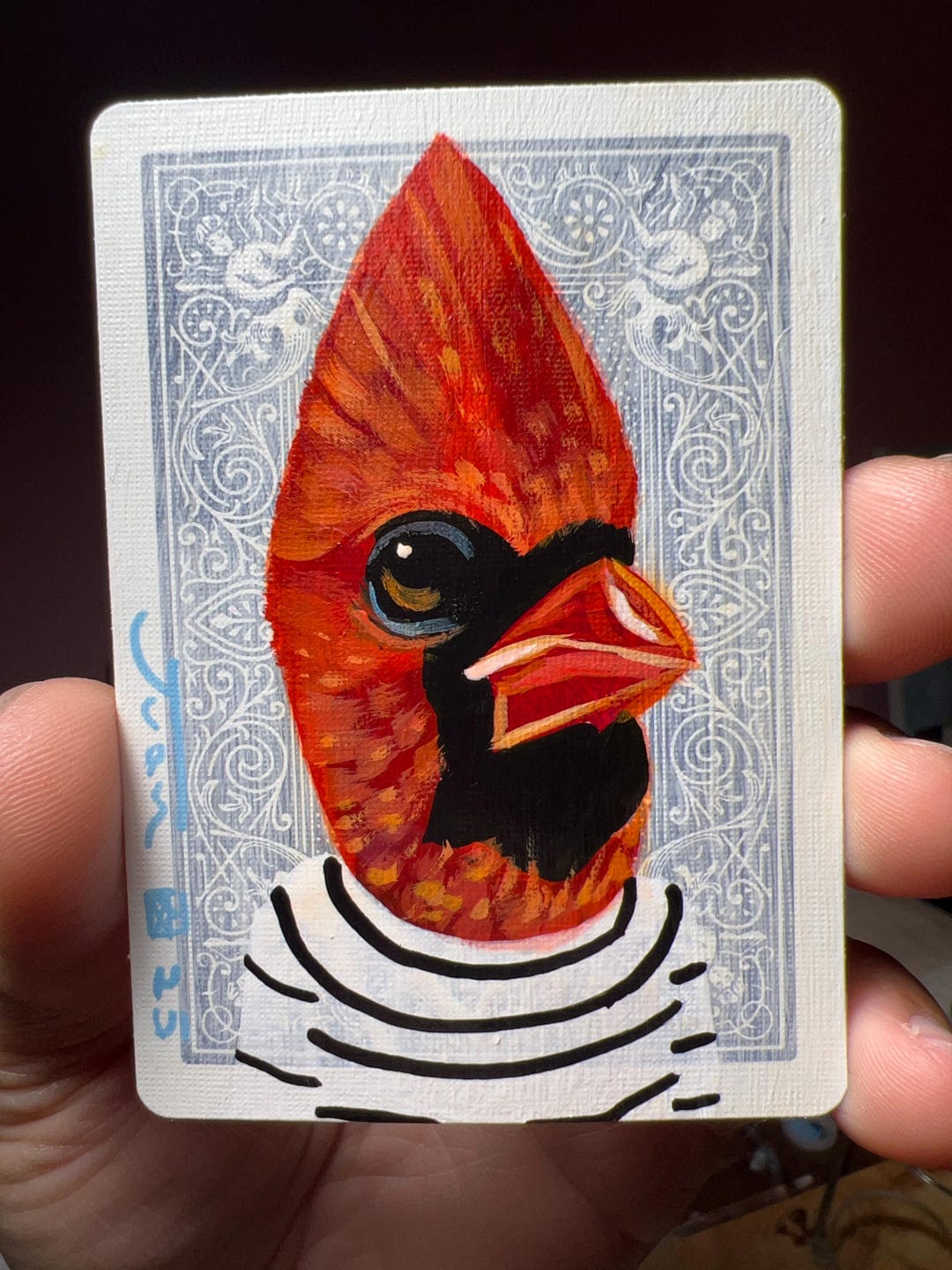 Red Cardinal Portrait on a Playing Cards. 2025 - Etsy