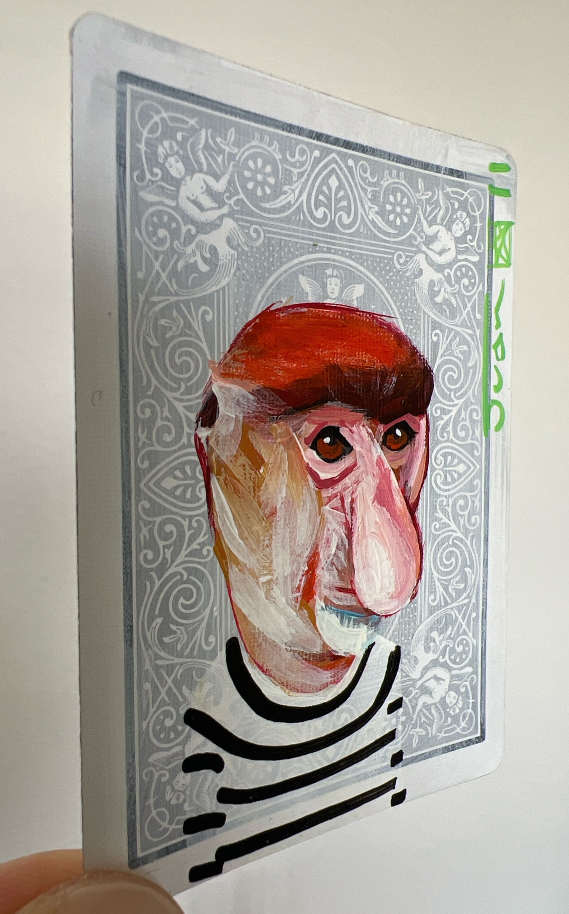 Proboscis Monkey Portrait on a Playing Cards. 2011 - Etsy