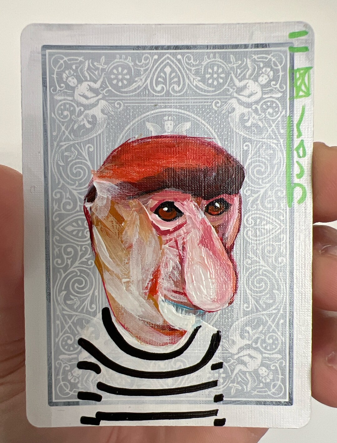 Proboscis Monkey Portrait on a Playing Cards. 2011 - Etsy