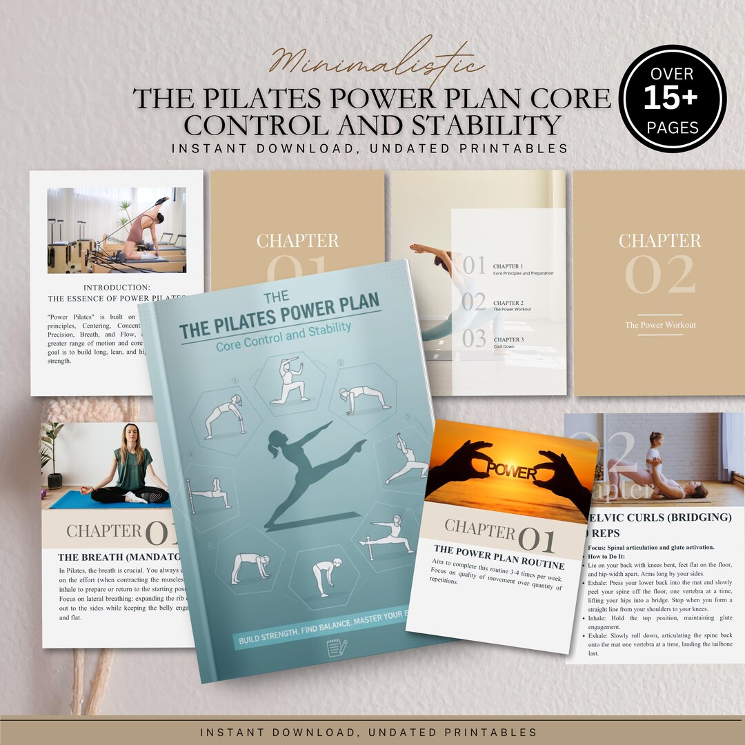 Pilates Power Plan Printable, Gentle Strength and Wellness Guide, Daily ...