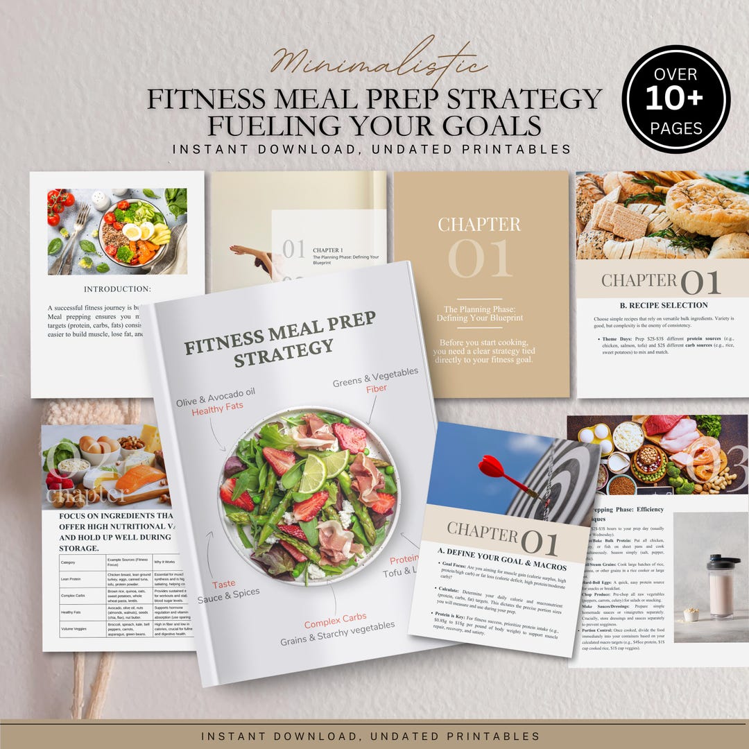 Fitness Meal Prep Strategy Planner, Weekly Nutrition Organizer, Workout ...