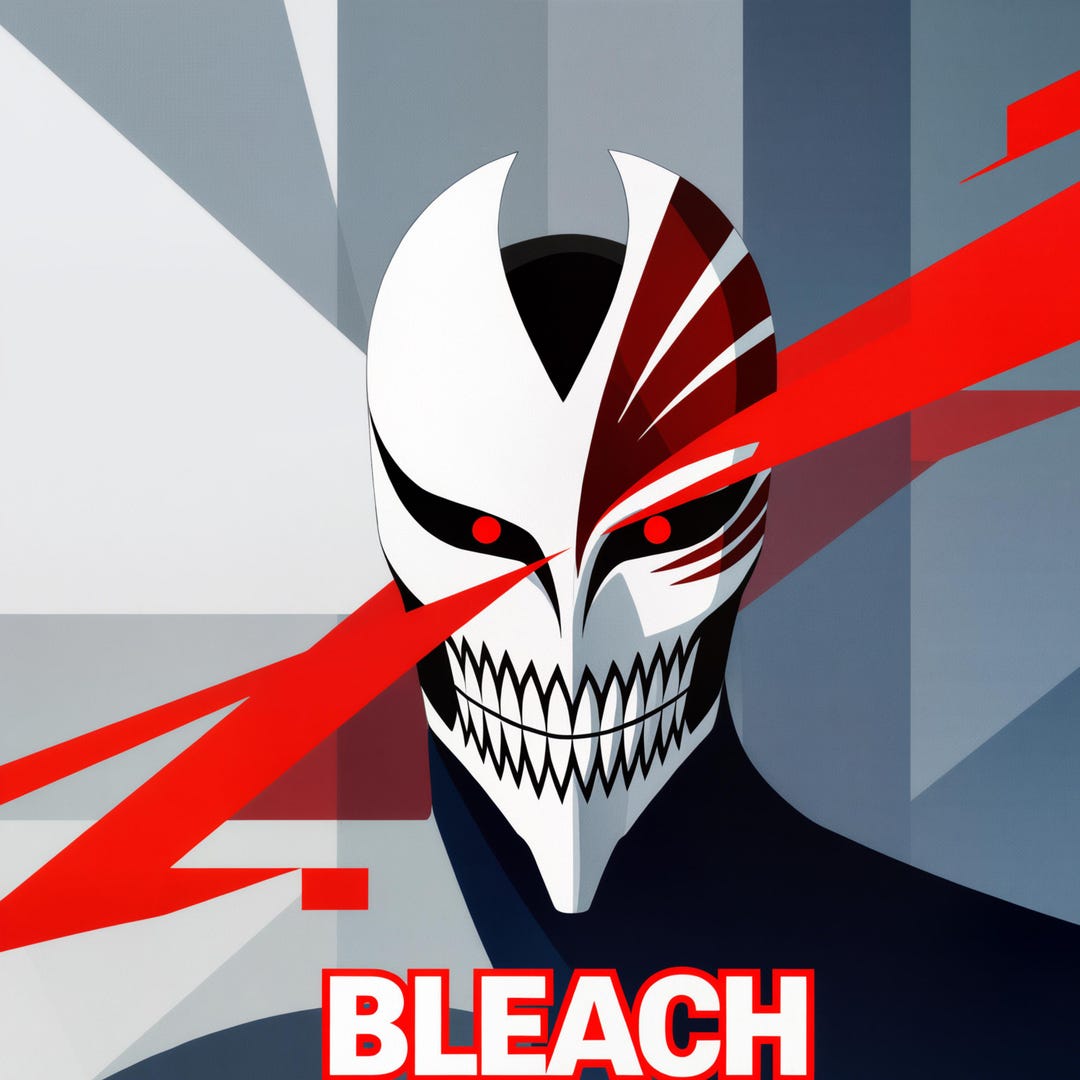 Bleach Poster: Ichigo Kurosaki Posters, Hallow Mask Art (digital ...