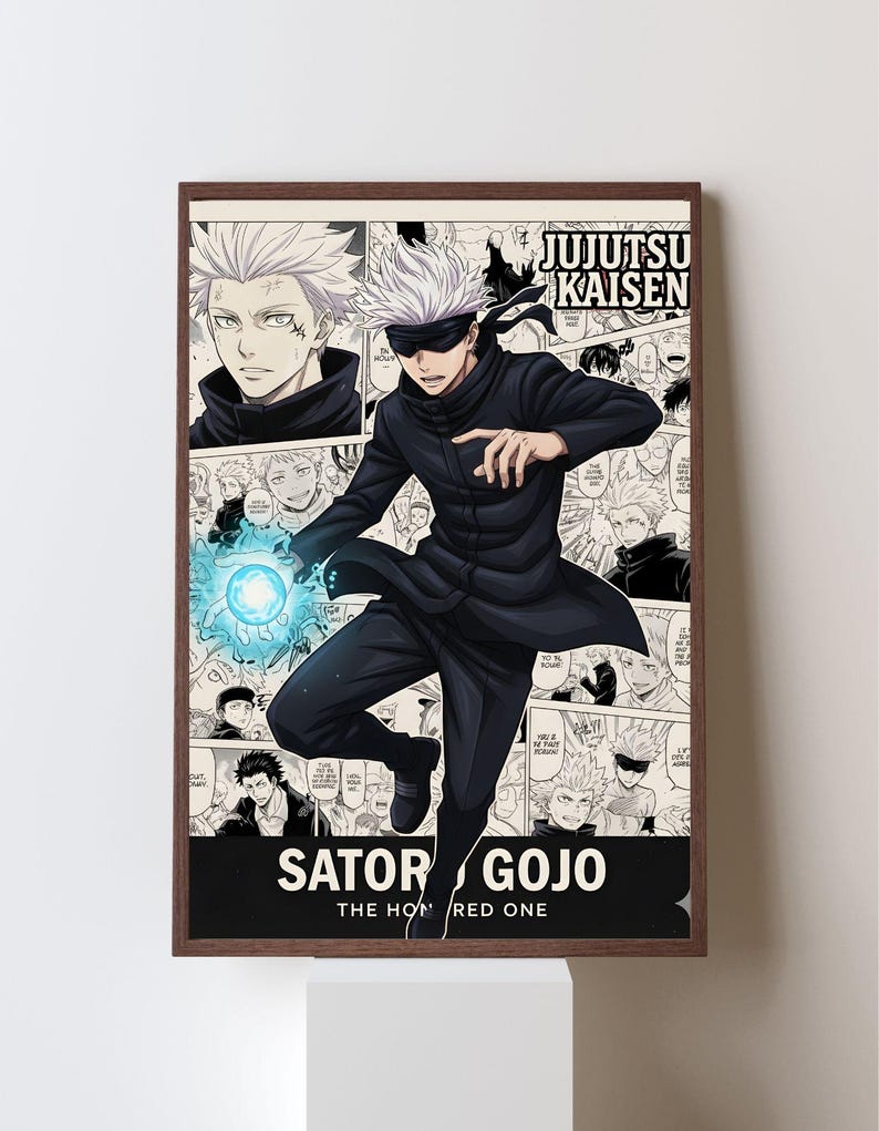 JJK Jujutsu Kaisen Anime Manga Poster, Satoru Gojo, Japenese Manga Wall ...