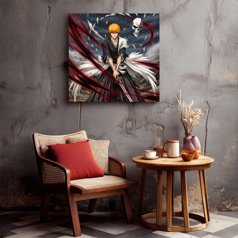 Bleach Anime Wall Print | Ichigo Kurosaki Poster | Manga Decor (digital ...