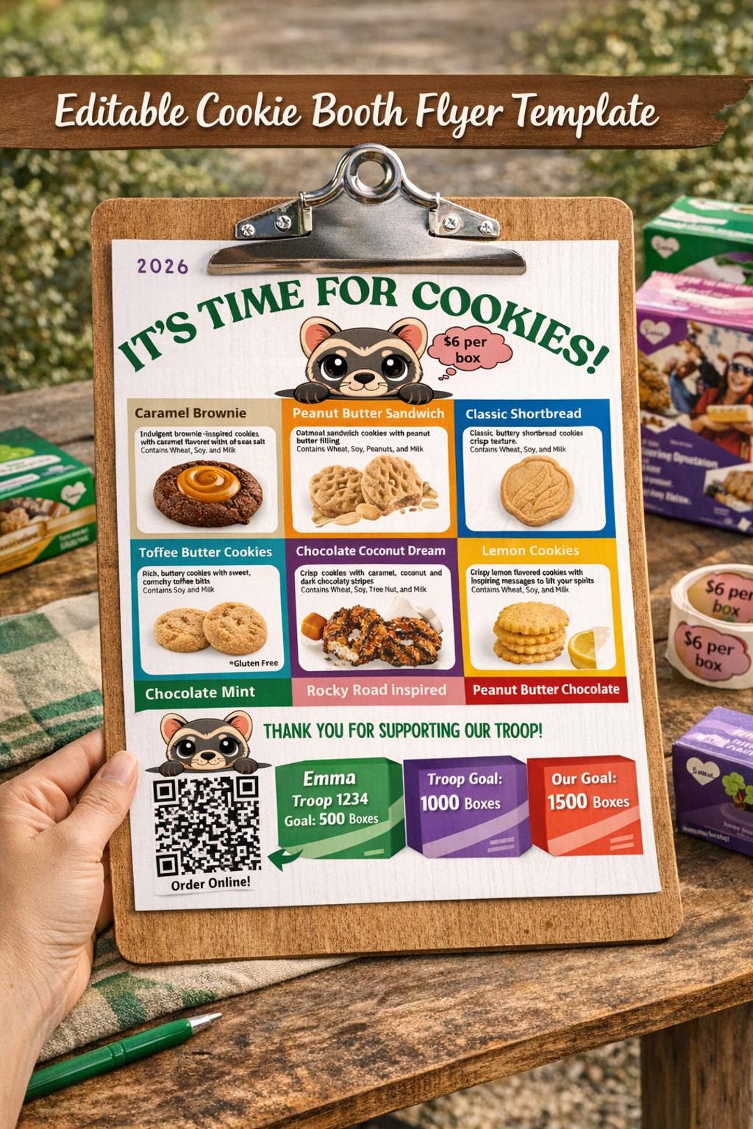 Editable Cookie Booth Flyer Template | Scout Cookie Poster (instant ...