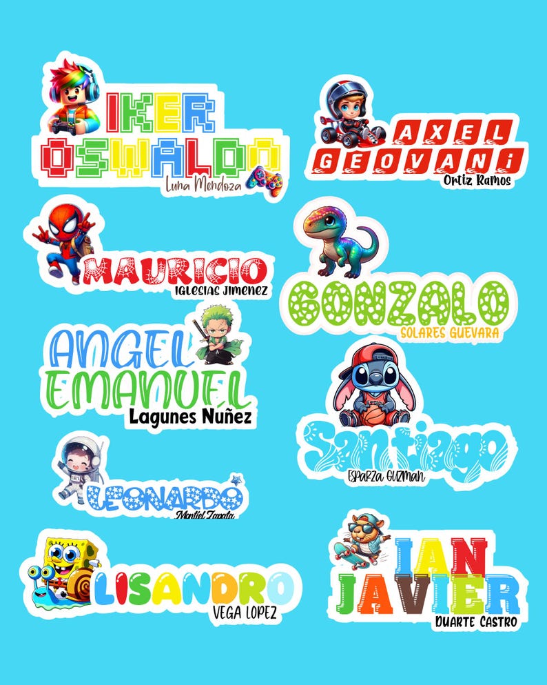 Etiquetas escolares editable silueta regreso a clases #3 | School ...