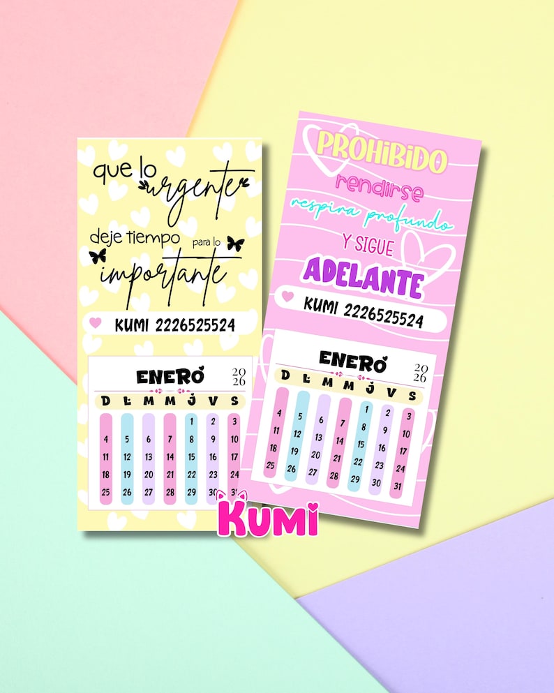 2026 Mini Pastel Calendar | Pastel Color Calendar - Etsy