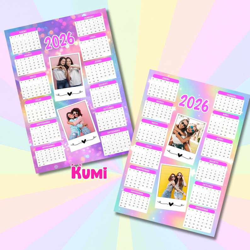 2026 Pink Calendar (editable in Canva) - 10 Designs | Printable File - Etsy