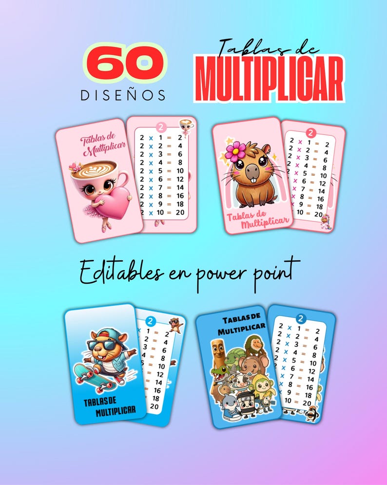 Plantillas tablas de multiplicar editable | multiplication table - Etsy ...