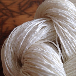 Linen Chainette Yarn, Knitting, Weaving, Crochet, Bleached White, 100 ...