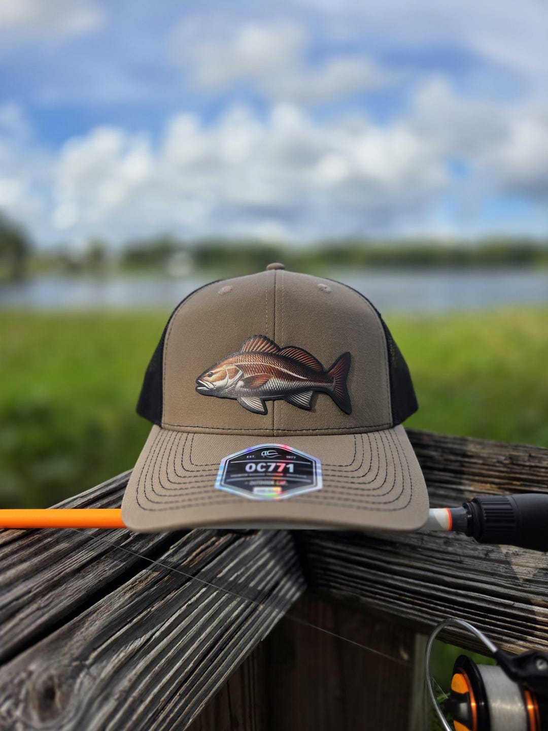 Redfish Leather Patch Trucker Hat: Saltwater Fishing Gear - Etsy