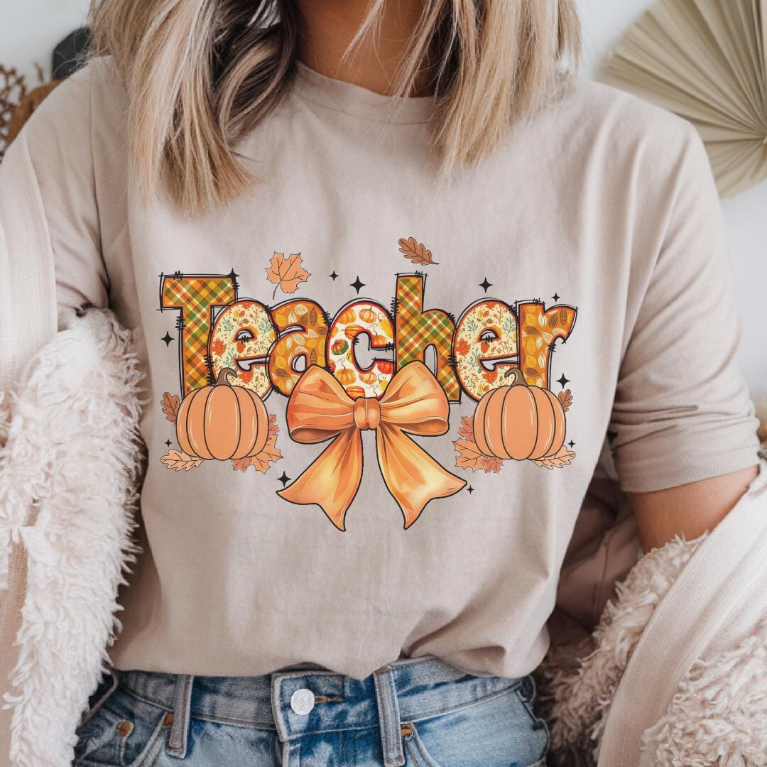 Teacher Fall Coquette Png, in My Teacher Era Png, Preppy Teacher Autumn ...
