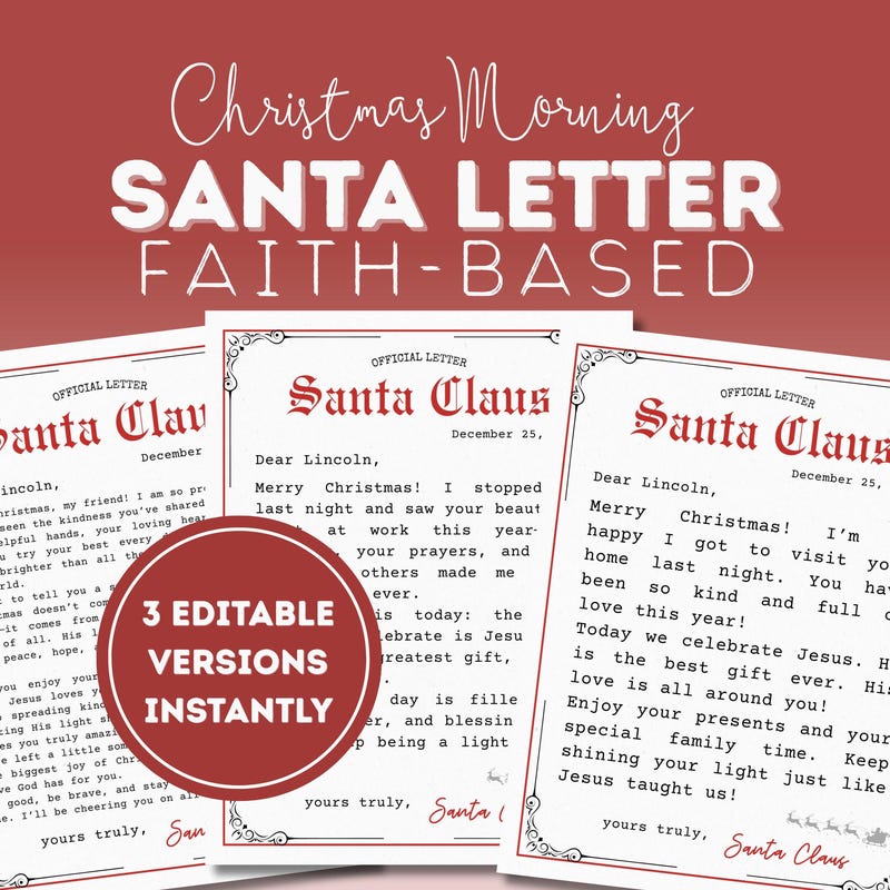 Letter From Santa 3 Kids - Etsy
