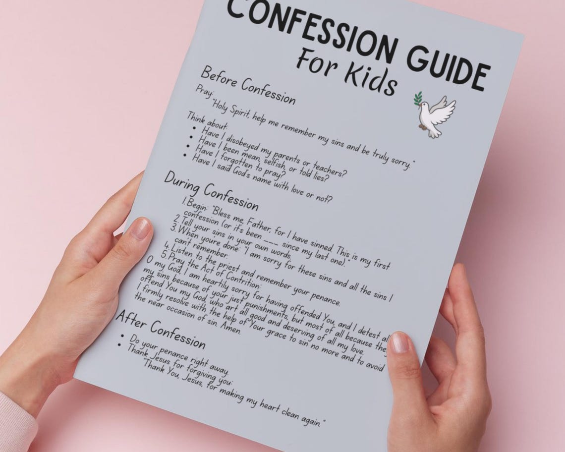 Catholic Kids' Confession Guide | First Reconciliation Prep (PDF) - Etsy