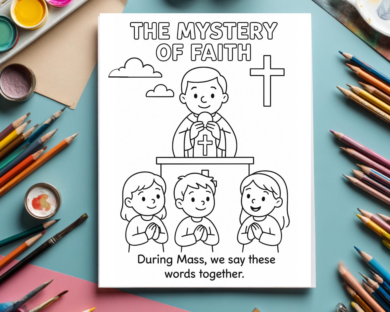 Catholic Mass Coloring Pages for Kids: Printable CCD Activity (digital ...