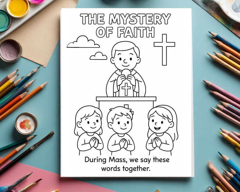 Catholic Mass Coloring Pages for Kids: Printable CCD Activity (digital ...