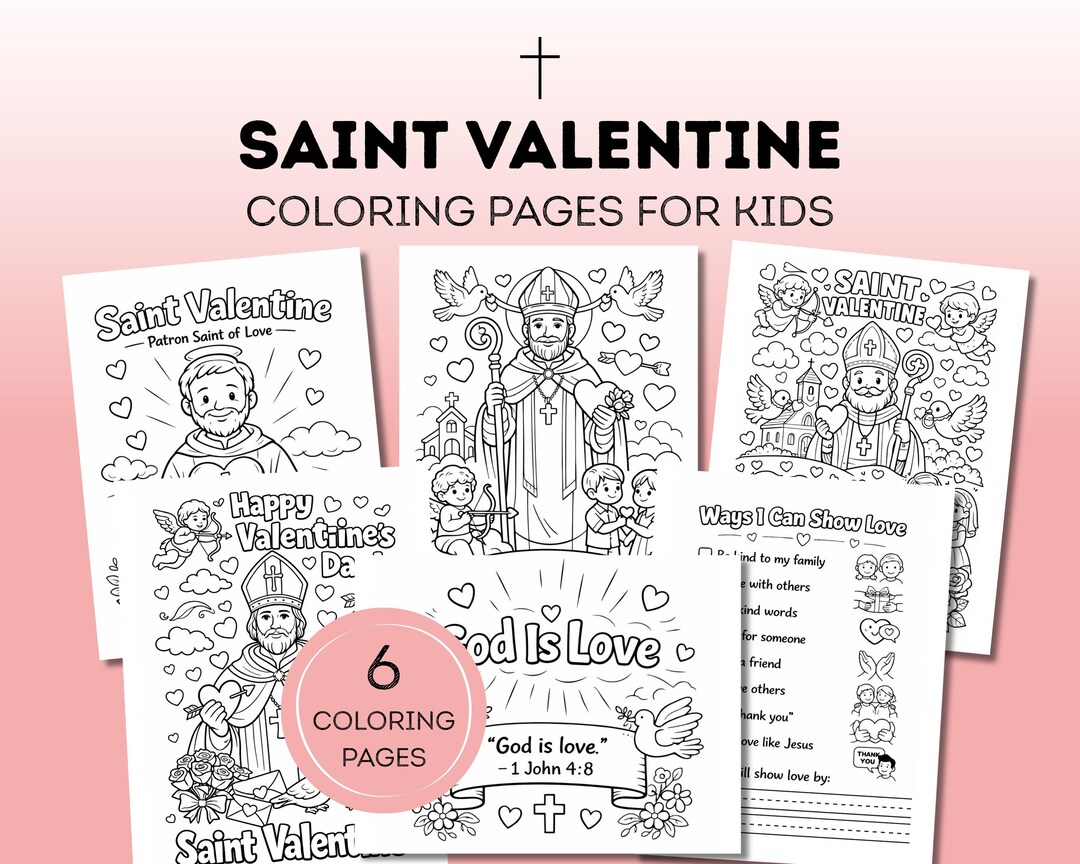 Saint Valentine Coloring Pages for Kids | Catholic Valentine’s Day ...