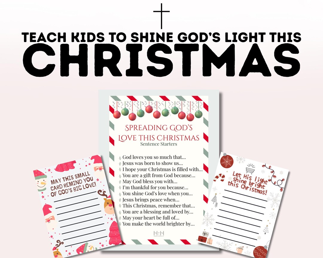Printable Christmas Kindness Cards for Kids: Christian Treat Bag Tags ...