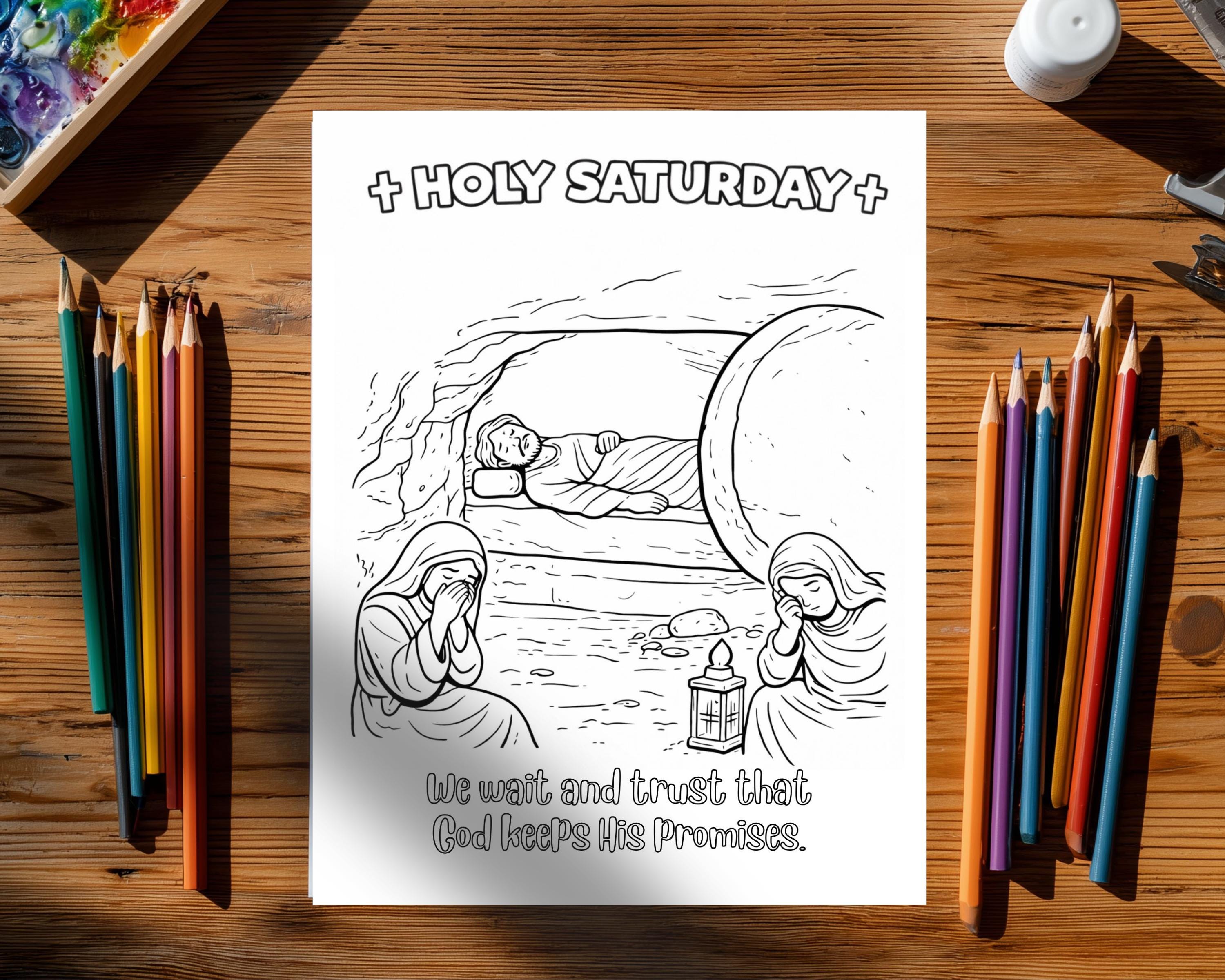Holy Week Coloring Pages & Prayer Cards Bundle | Easter Activities for ...