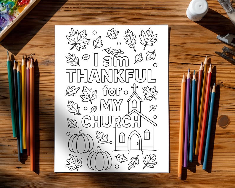 Christian Thanksgiving Coloring Pages: Bible Activity Sheets (digital ...