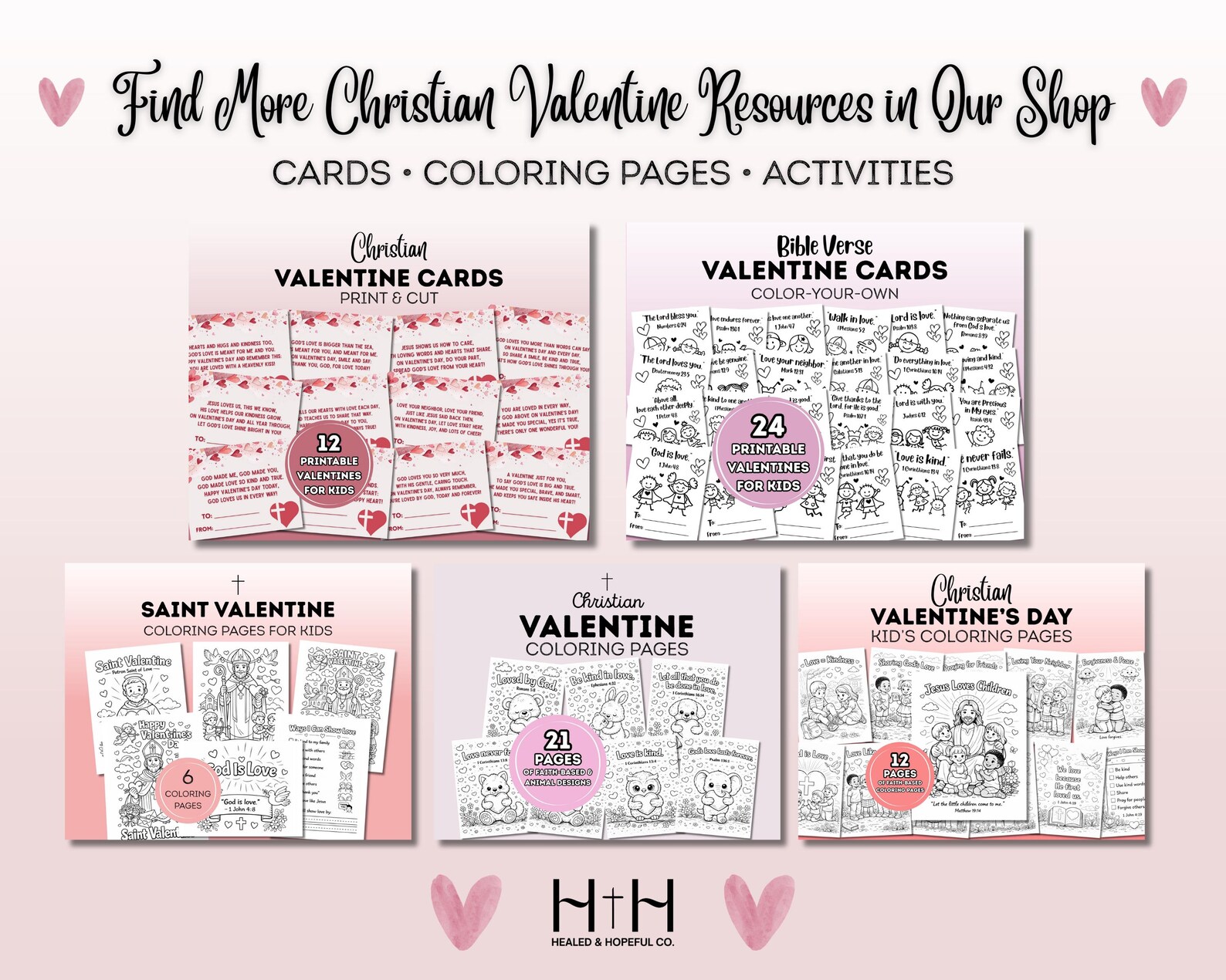 Bible Verse Valentine Cards for Kids | Christian Valentines Printable ...