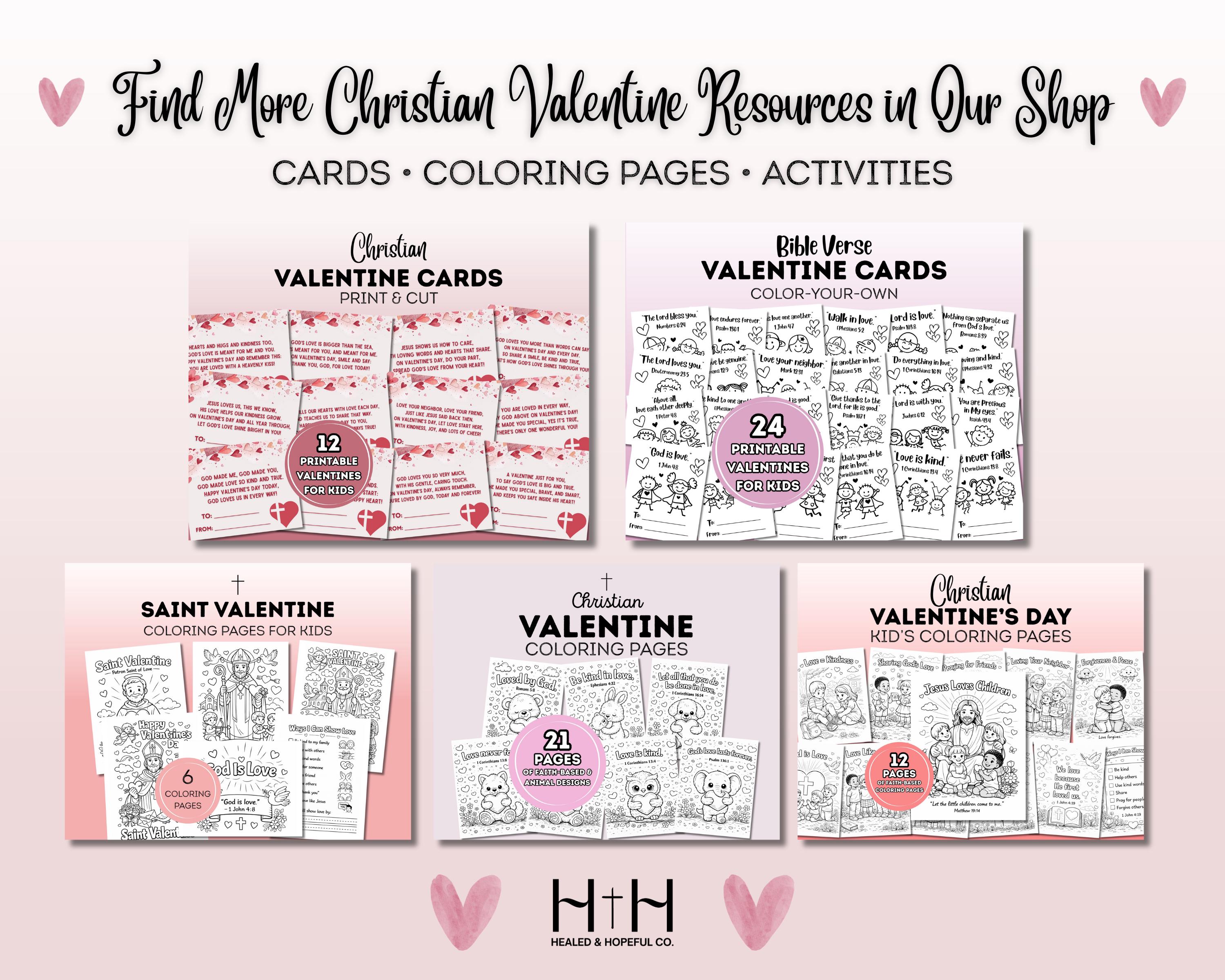 Bible Verse Valentine Cards for Kids | Christian Valentines Printable ...