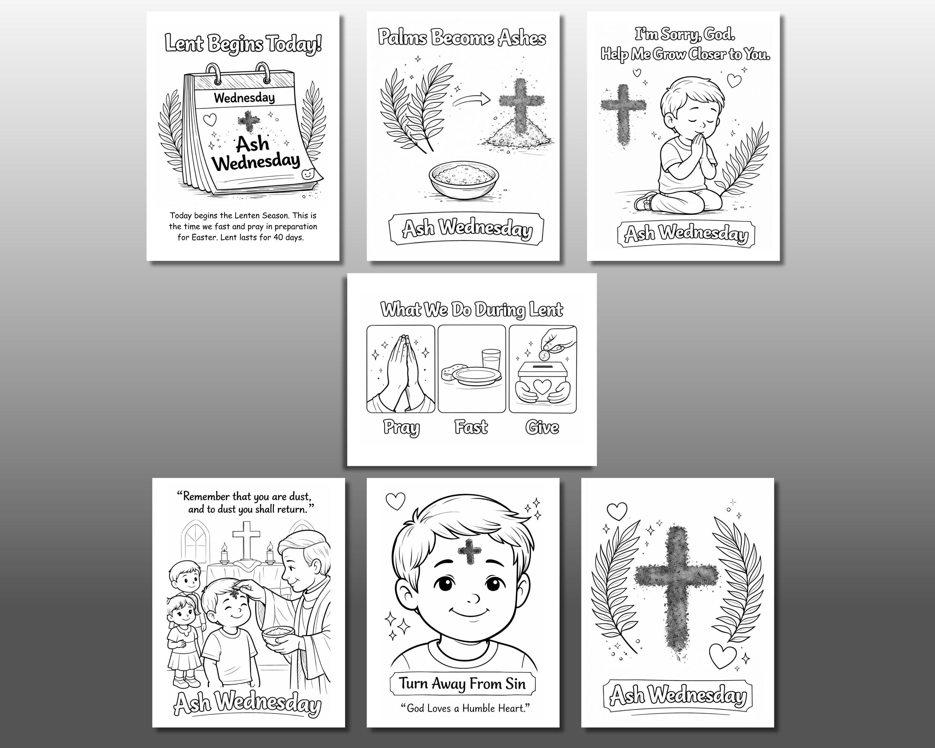 Ash Wednesday Coloring Pages for Kids | Catholic Lent Activities ...