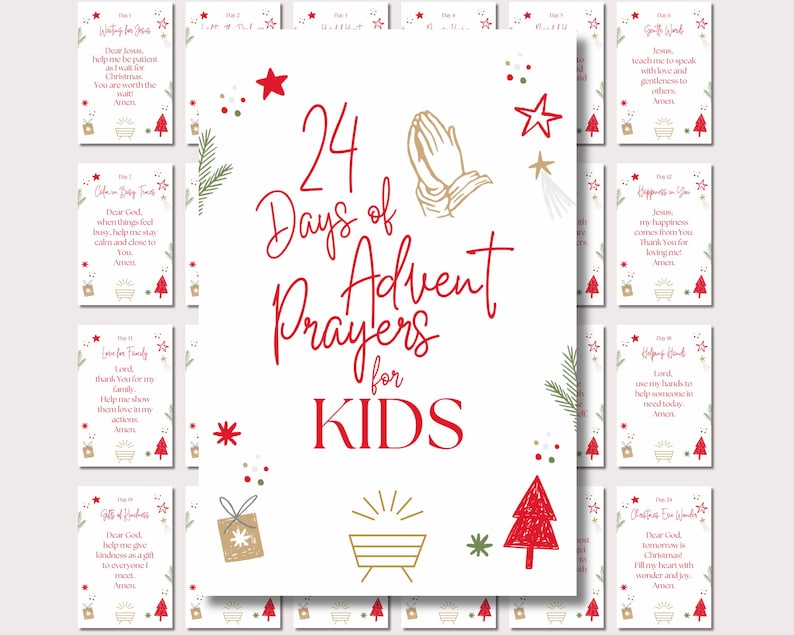 Kids' Advent Prayer Cards: Printable Christian Christmas Countdown ...