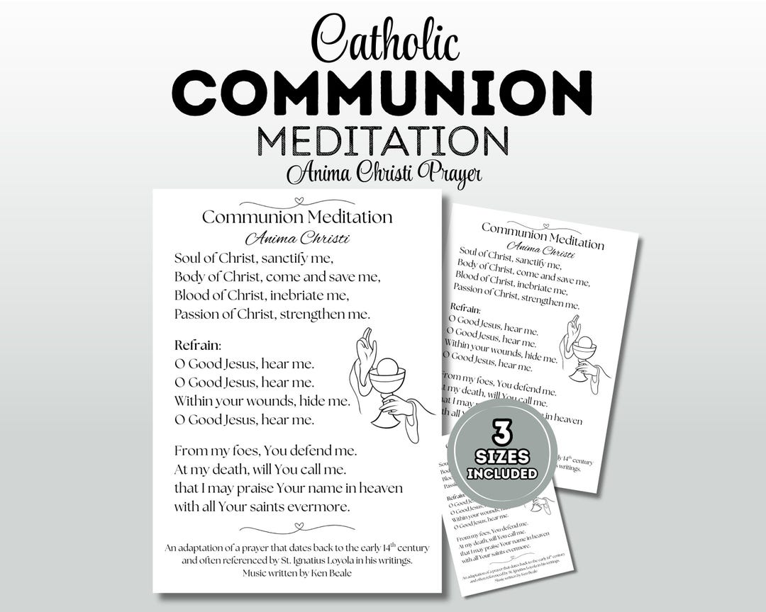 Catholic Communion Meditation Printable | Anima Christi Prayer | Post ...