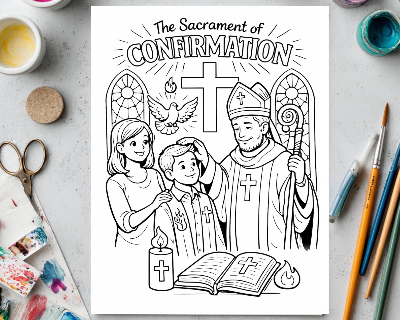 Seven Sacraments of the Catholic Church Coloring Pages for Kids ...
