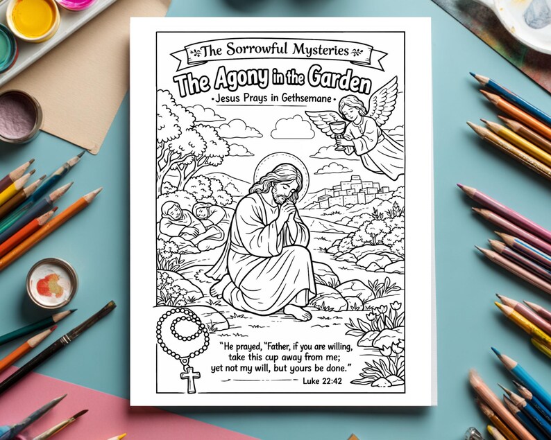 Sorrowful Mysteries of the Rosary Coloring Pages | Catholic Religion ...