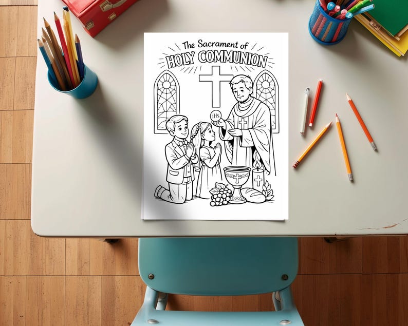 Seven Sacraments of the Catholic Church Coloring Pages for Kids ...