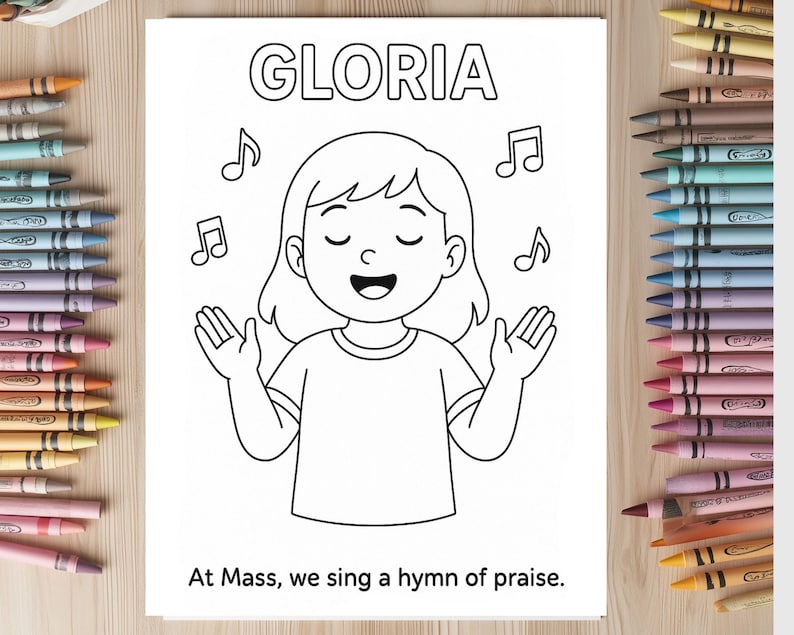Catholic Mass Coloring Pages for Kids: Printable CCD Activity (digital ...