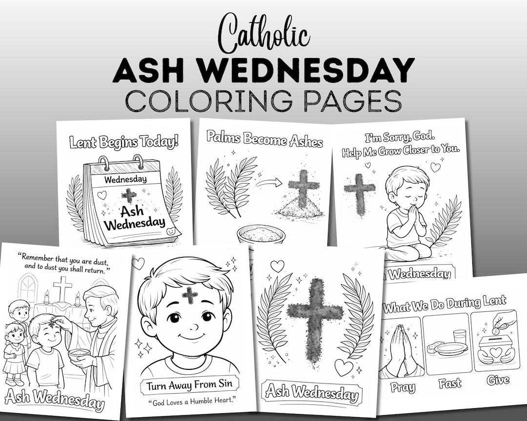 Ash Wednesday Coloring Pages for Kids | Catholic Lent Activities ...